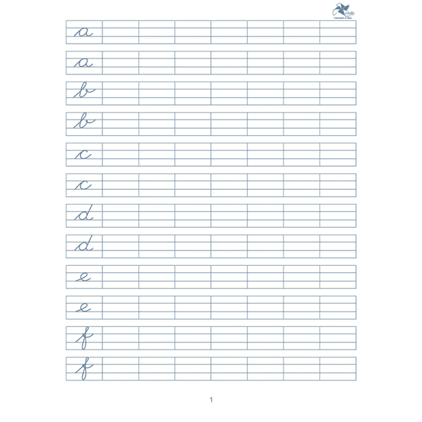 Cursive Writing for Class 1